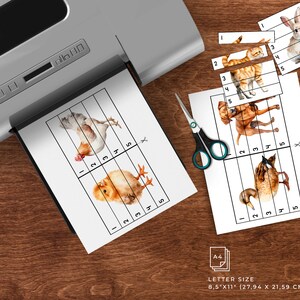 Farm Animals Puzzle Number Sequence 1-5, Montessori Toddler Printable ...