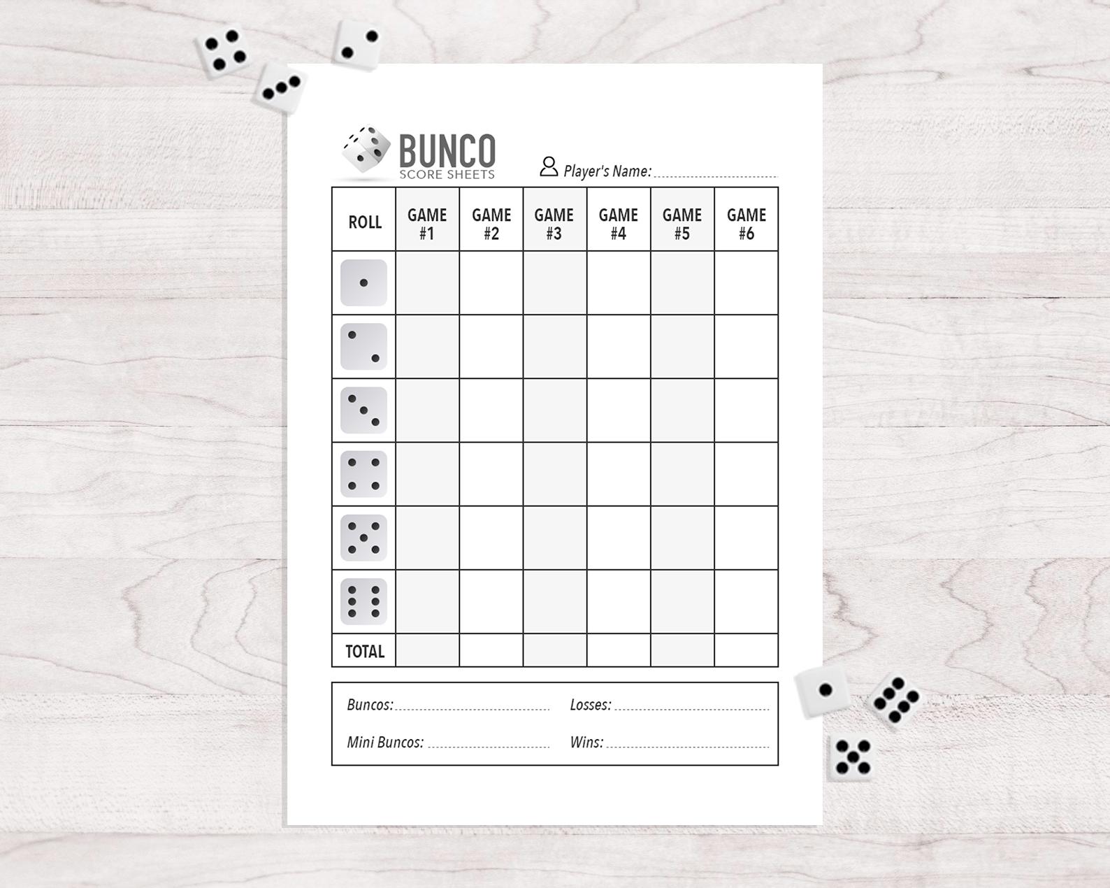 Bunco Score Sheet | Printable Bunco Score Card | Bunco Scoring Pad ...