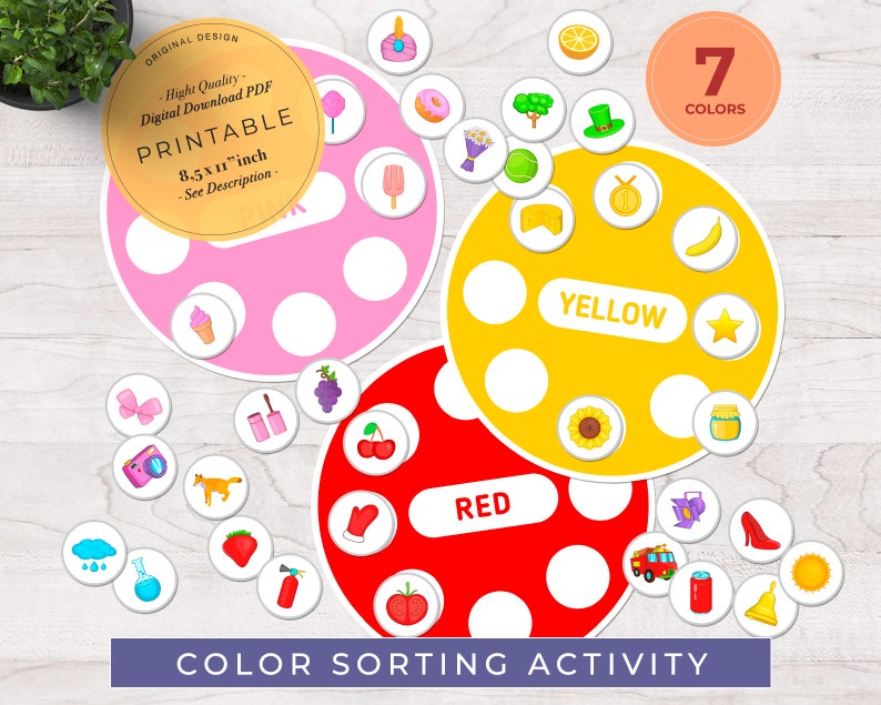 Color Matching Color Sorting Activity Learning Colors Toddler Activity ...