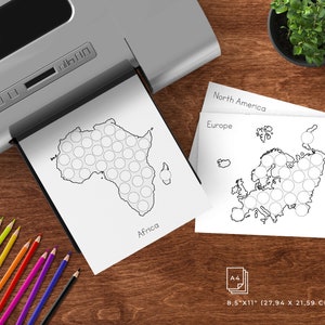 Dot Marker Continents, World Continents Dot Marker Worksheets, Dot ...