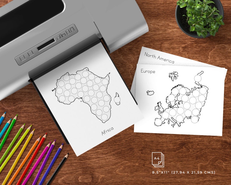 Dot Marker Continents, World Continents Dot Marker Worksheets, Dot ...