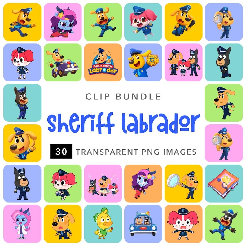 Sheriff Labrador PNG Sublimation, Design Bundle (30 PNG), Clipart Png ...