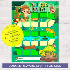 Jungle Reward Chart | Printable Safari Kids Behavior Chart | Potty ...