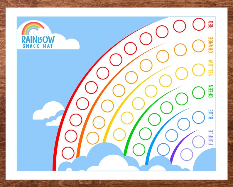 Rainbow Snack Mat | Color Sorting Activity | Printable Mat | Digital ...
