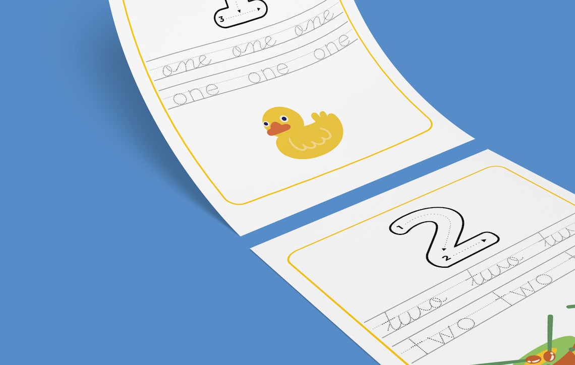 Number 1-20 Flashcards, 20 Number Tracing Worksheets, Traceable Numbers ...