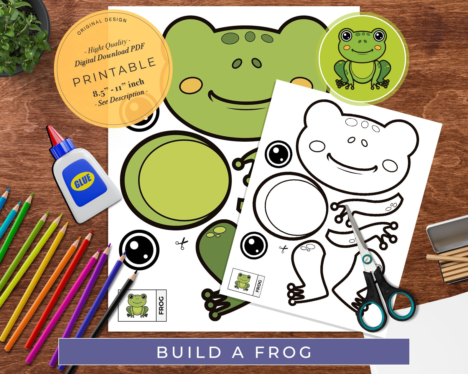 Build a Frog Spring Activity for Kids - Frog Printable Craft ...