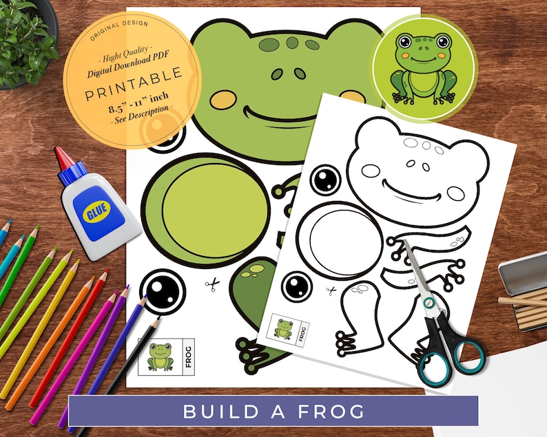 Build a Frog Spring Activity for Kids Frog Printable Craft Preschool ...