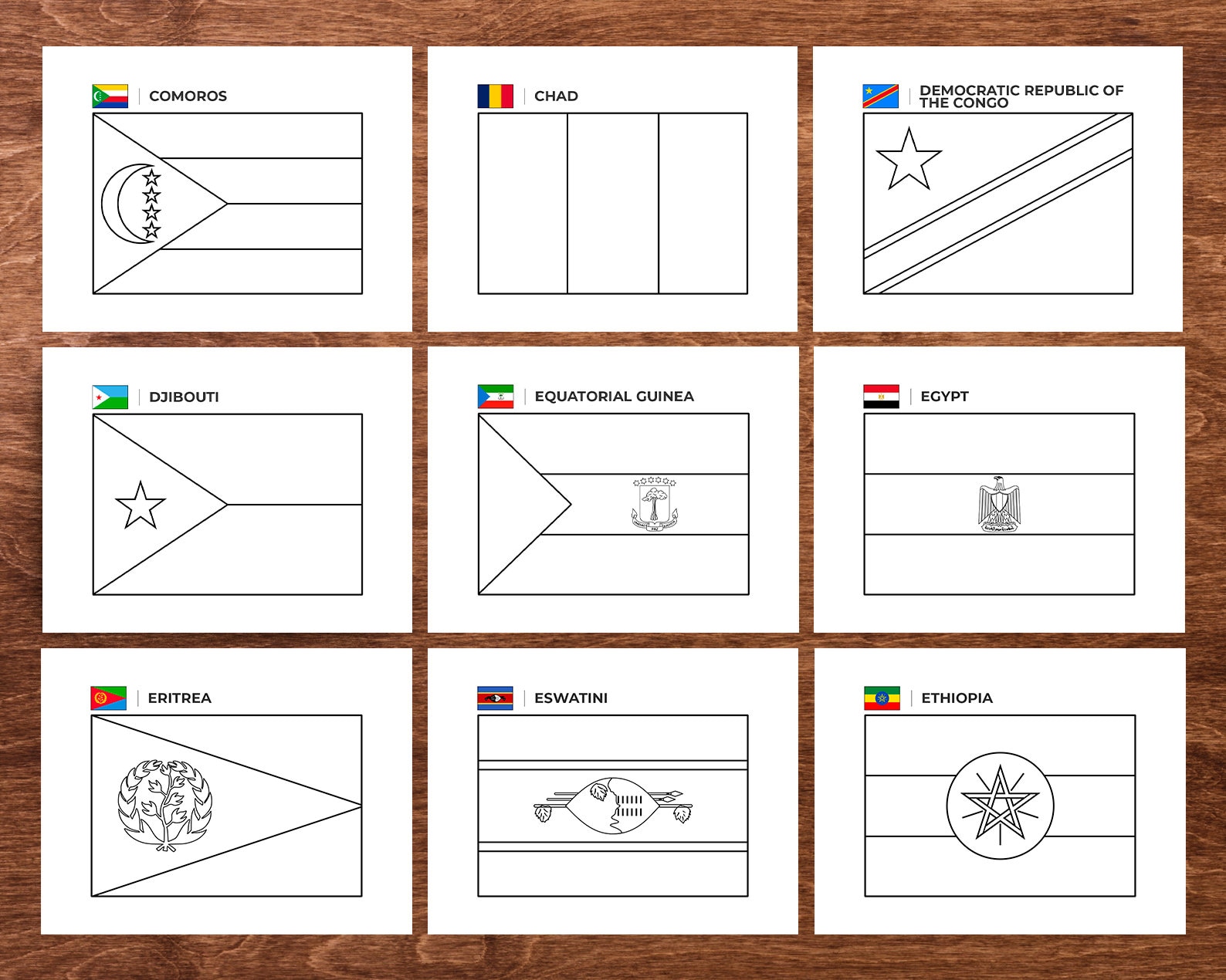 Africa Flags Coloring Pages,flags of the Africa Continent Coloring Book ...