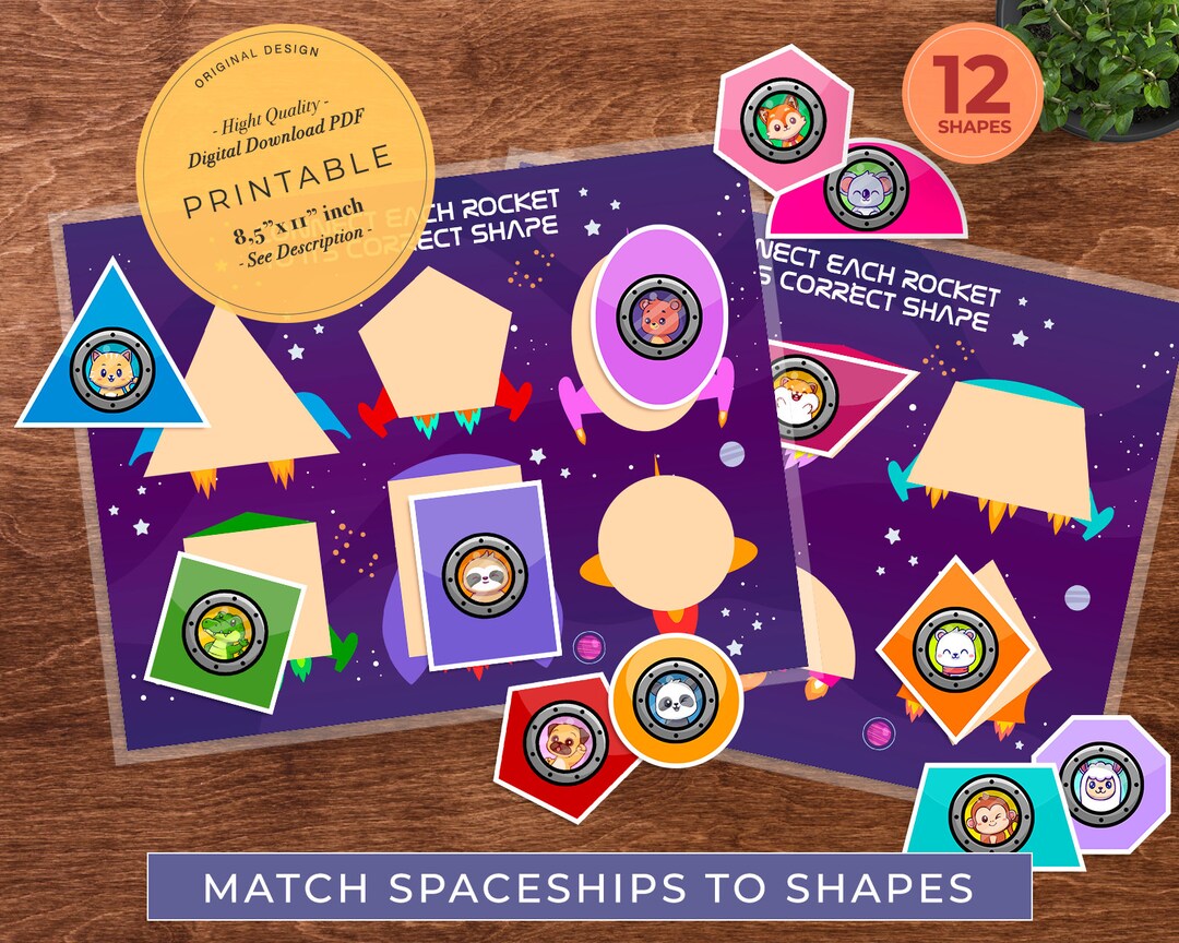 Shapes for Preschool, Shapes for Sorting, Geometric Shapes, Spaceship ...