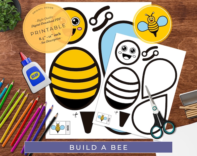 Build A Bee Craft: Spring Activity Set With Coloring & Handwriting ...