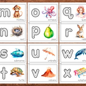 Montessori Cards for Toddlers, Printing Primer Cards, Lowercase Edition ...