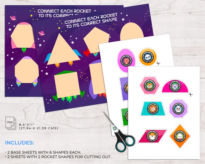 Shapes for Preschool, Shapes for Sorting, Geometric Shapes, Spaceship ...