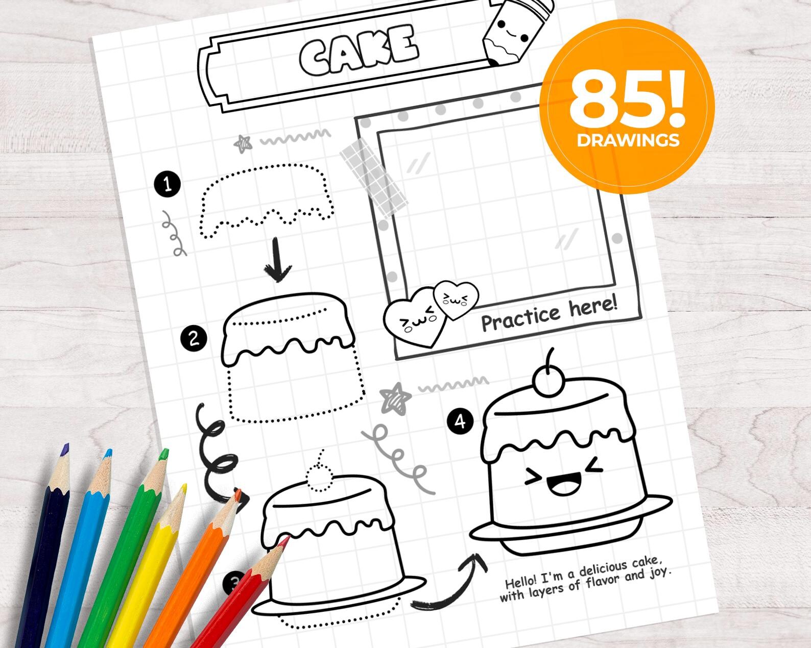 How to Draw Cute Stuff Step by Step | 85 Cute Cartoons | Printable ...