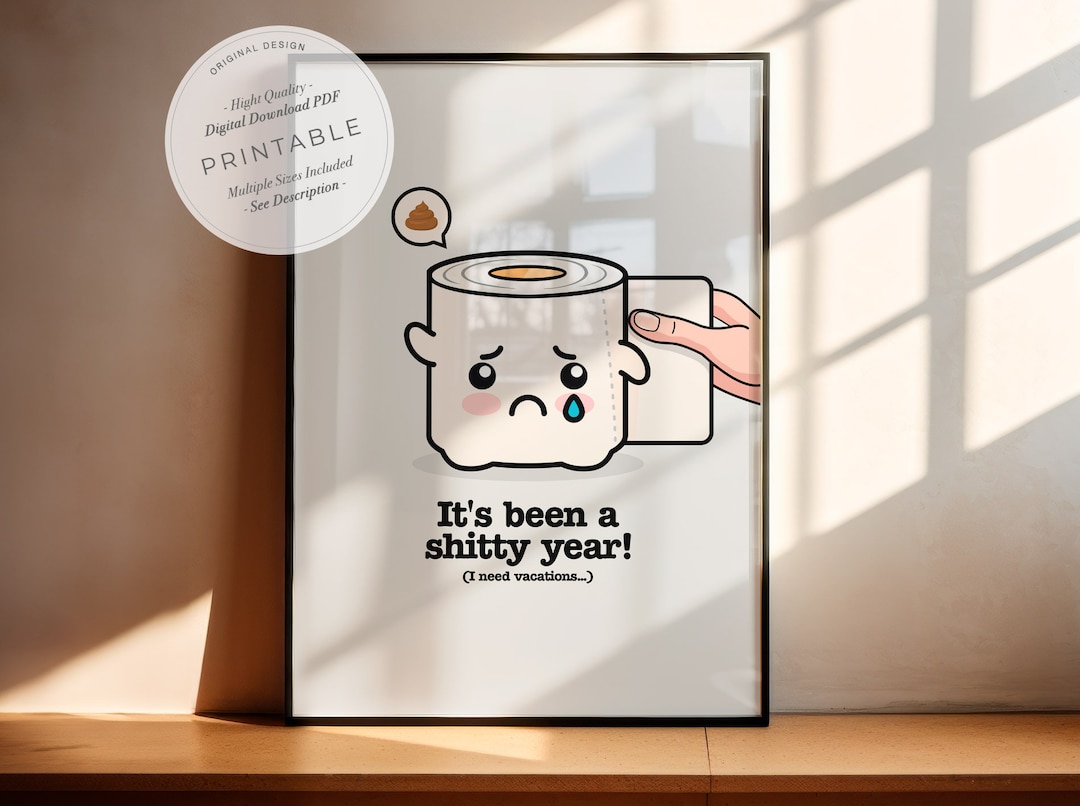 Funny Bathroom Poster, Humorous Wall Art, Hilarious Restroom Poster ...