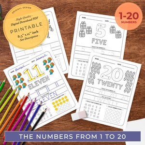 Count 1-20, Number Tracing, Number Recognition, 20 Number Tracing ...