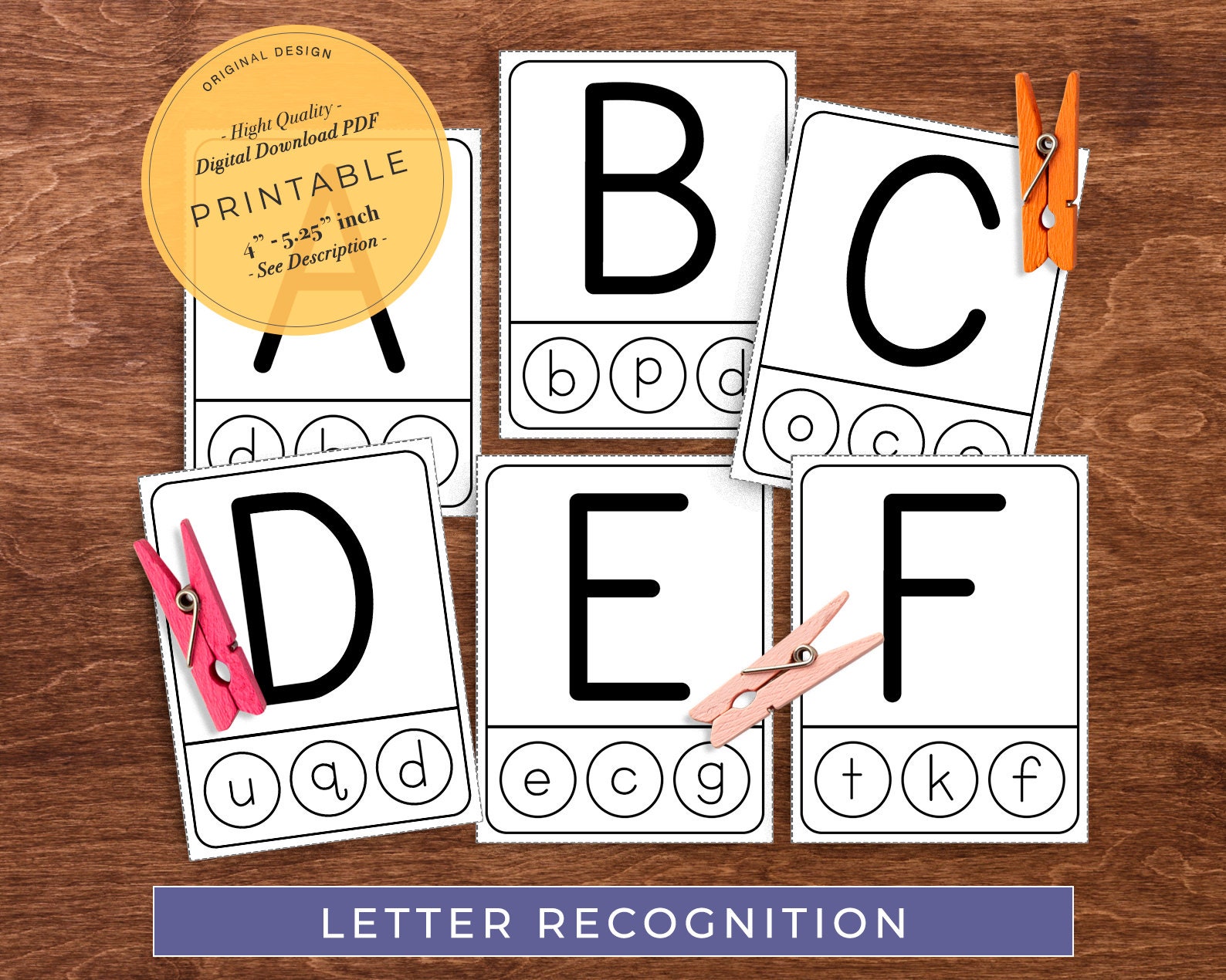 ABC Clip Cards, Letter Recognition, Letter Case Matching. Homeschool ...