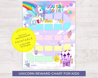 Unicorn Reward Chart Printable Reward Chart Editable Chore Chart ...