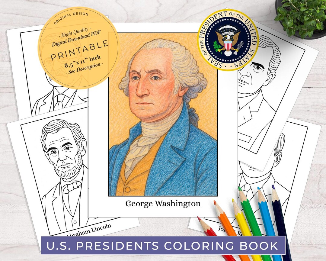 Presidents' Day Coloring Pages for Kids: U.S. Presidents History ...