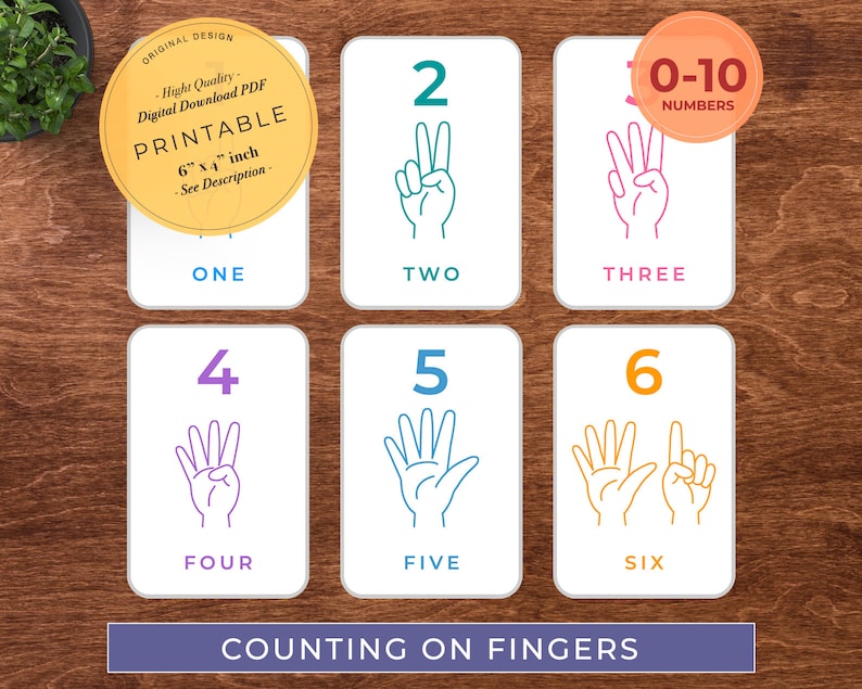 FINGER COUNTING Printable, Count the Fingers, Early Maths. Preschool ...