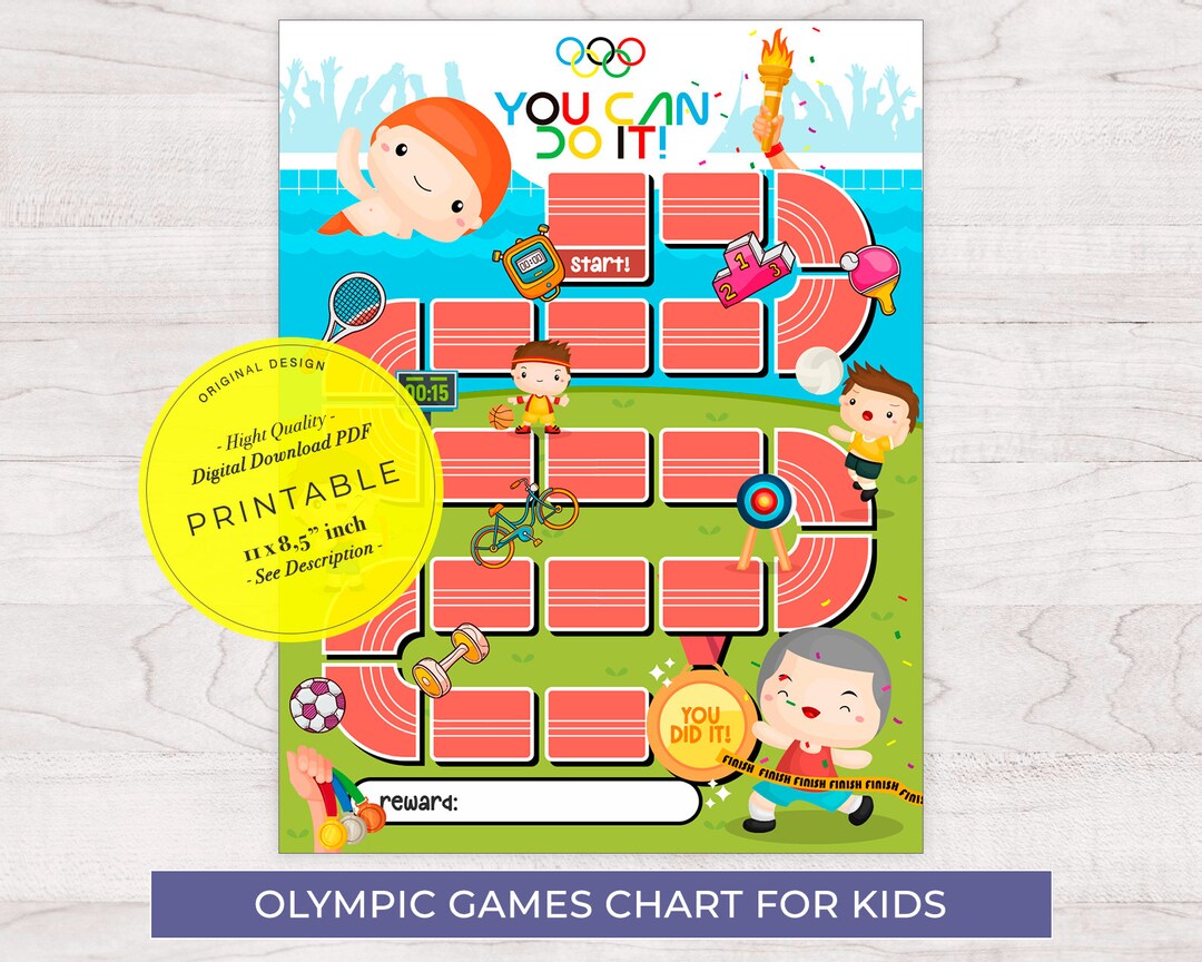 Olympic Games Reward Chart Daily Chore Chart Kids Routine Sticker Chart ...