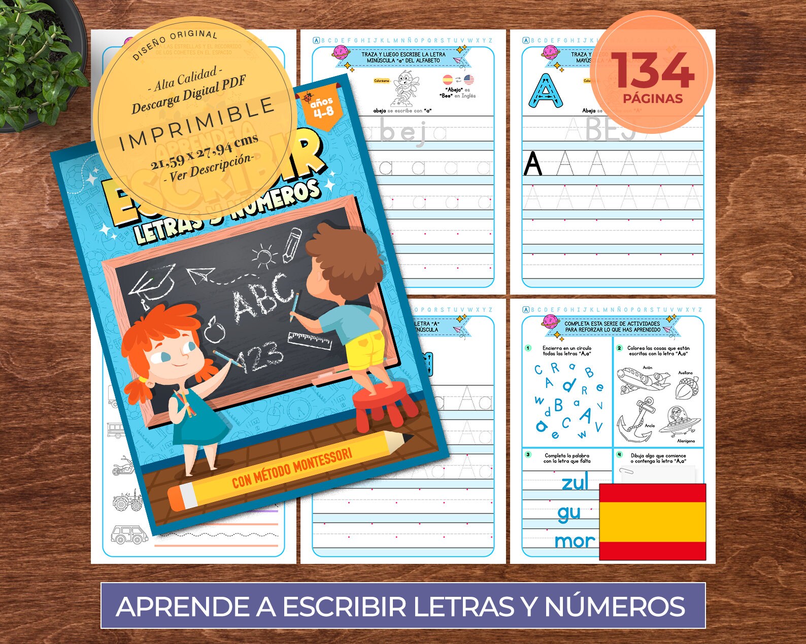 Handwriting Workbook for Kids in Spanish, Spanish Handwriting Practice ...