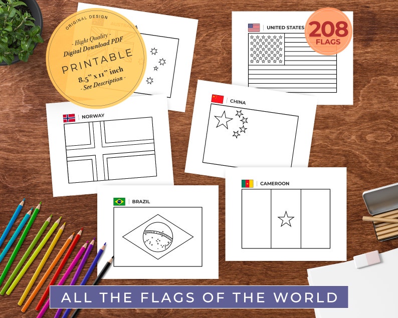 WORLD FLAGS Coloring Pages, Printable, Countries Flags, Printable Flags ...