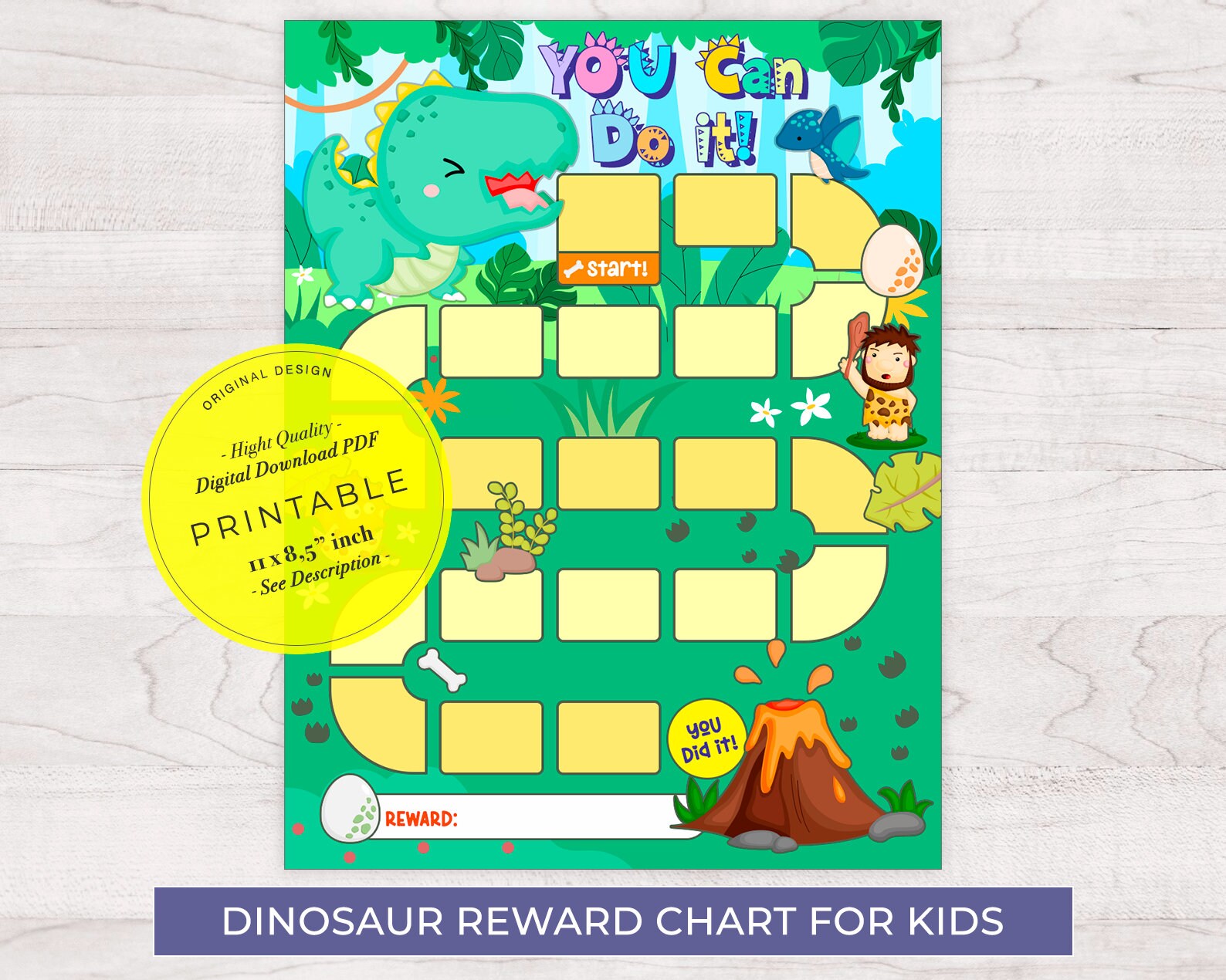 Dinosaur Reward Chart | Printable Dinosaur Kids Behavior Chart ...