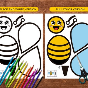 Build a Bee Spring Activity for Kids - Bee Printable Craft - Preschool ...