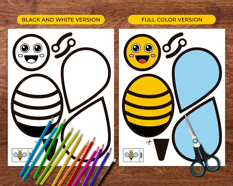 Build a Bee Spring Activity for Kids - Bee Printable Craft - Preschool ...