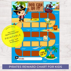 Pirates Reward Chart Printable for Kids Sticker Chart Toddler Preschool ...