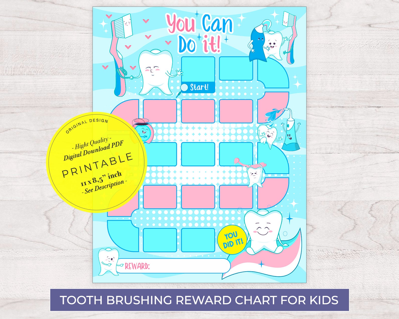 Brush Your Teeth Reward Chart | Kids Reward Chart | Teeth Brushing ...