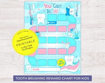 Reward Chart, Brush Your Teeth Reward Chart, Kids Reward Chart, Teeth ...