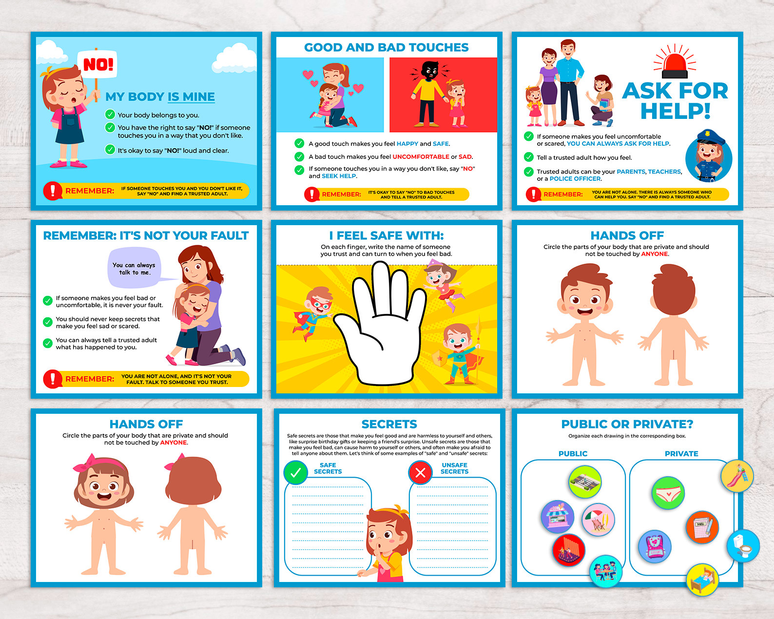 Good and Bad Touch, Learning Printable Booklet, Teaching Body Safety to ...