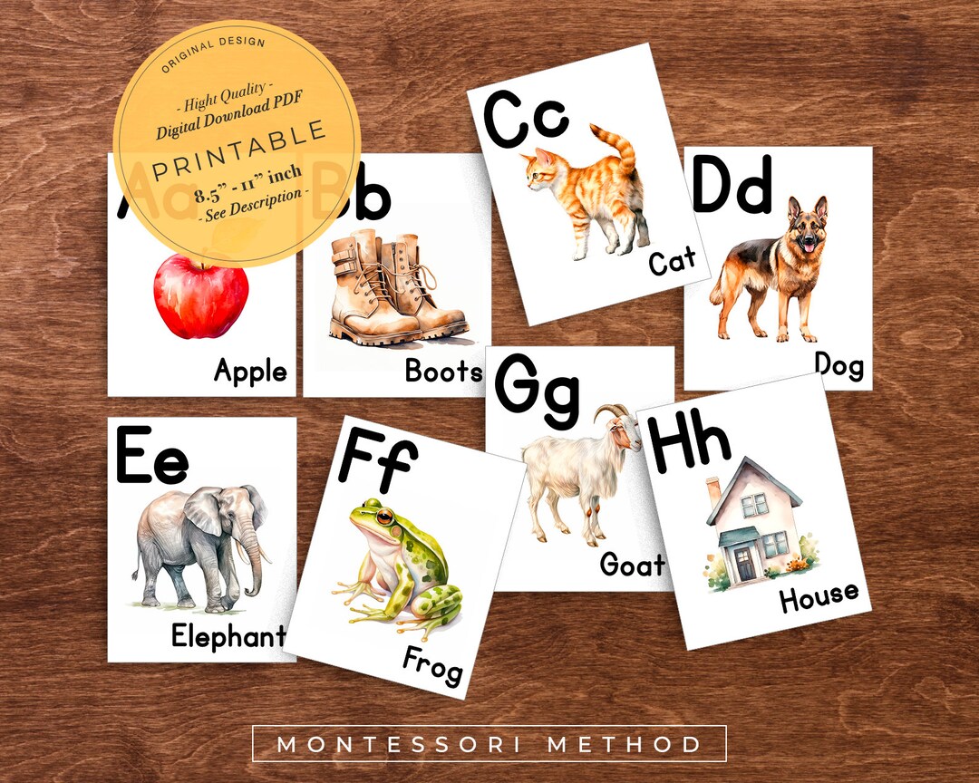 Montessori Cards for Toddlers, Alphabet Posters, Large Format, for the ...