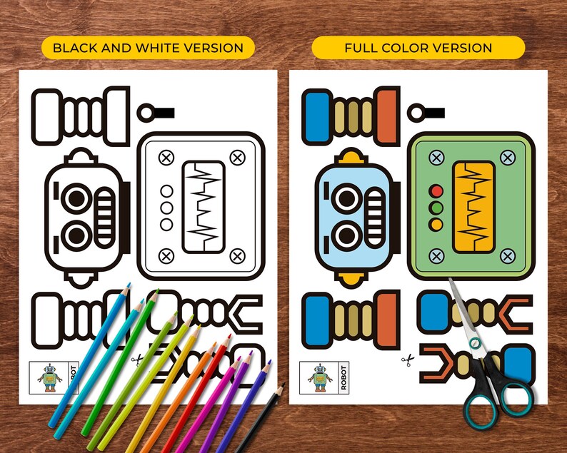 Build a Robot Activity for Kids Robot Printable Craft Preschool Spring ...