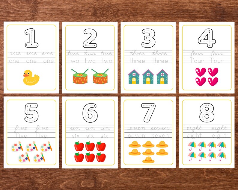 Number 1-20 Flashcards, 20 Number Tracing Worksheets, Traceable Numbers ...
