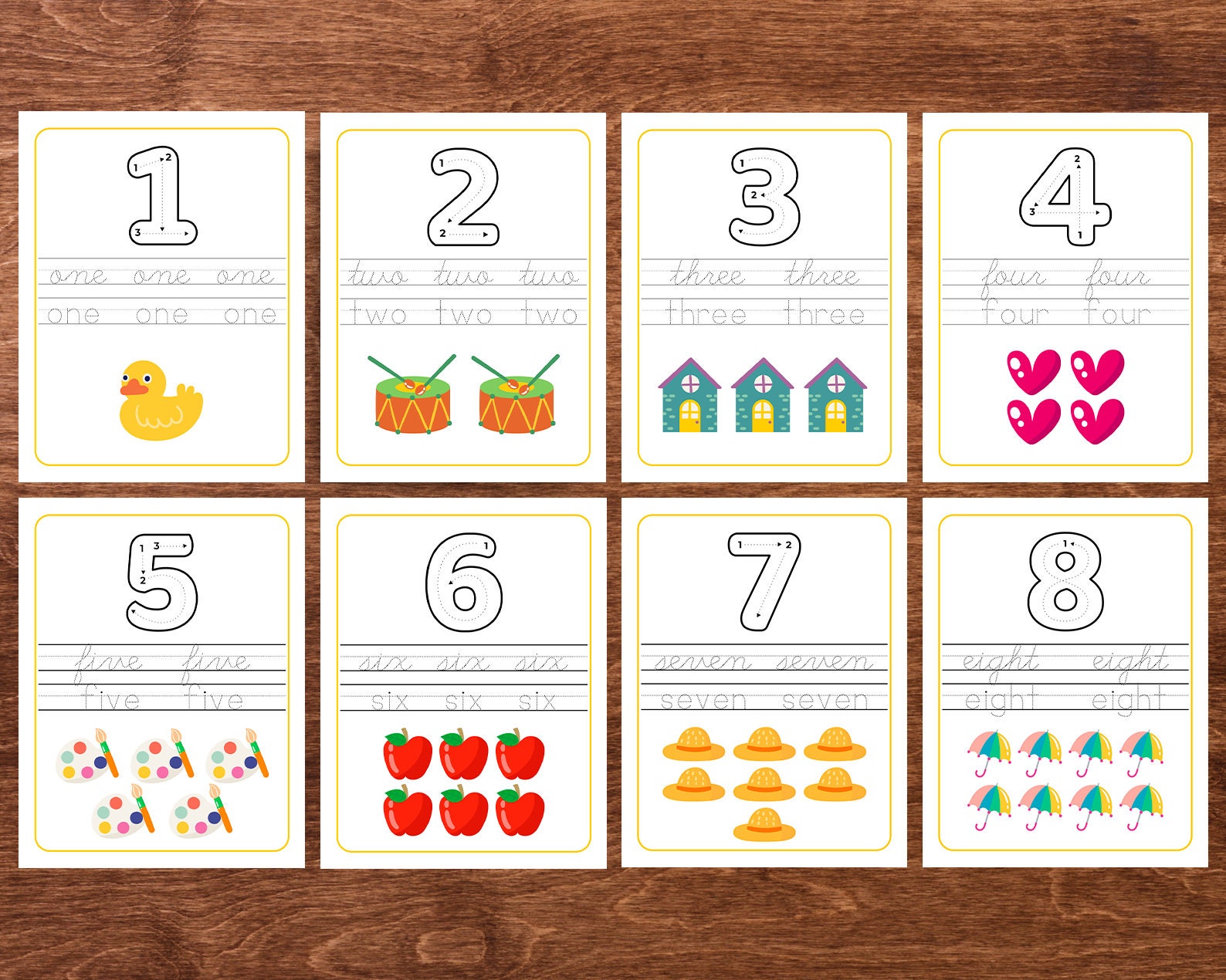 Number 1-20 Flashcards, 20 Number Tracing Worksheets, Traceable Numbers ...