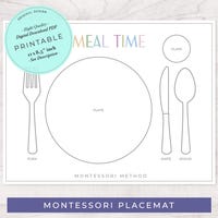 Printable Placemat Montessori Simple Design Fork and Spoon - Digital ...