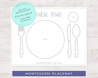 Printable Montessori Placemat | Educational Placemat | Kids Placemat ...