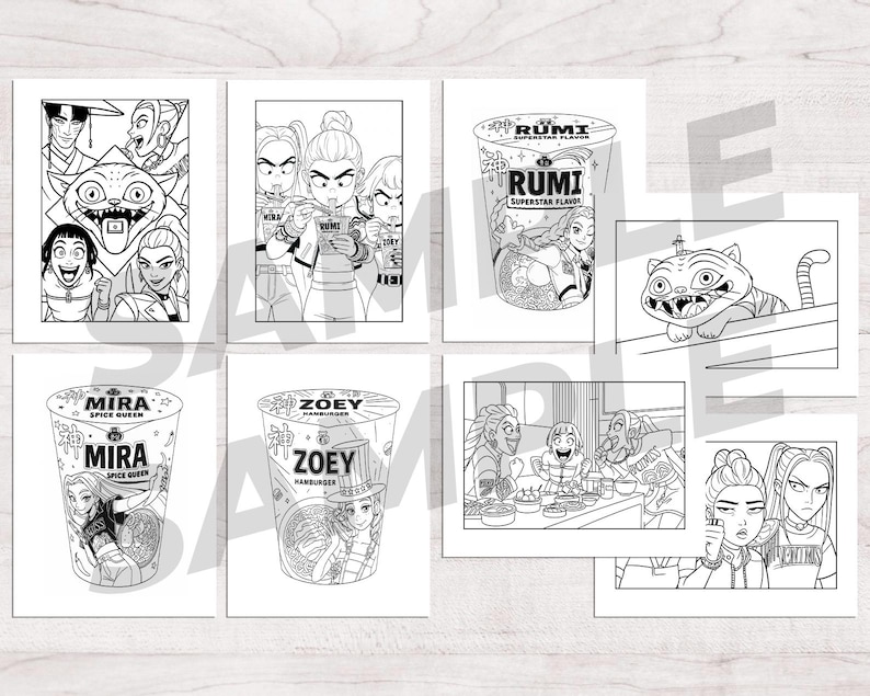 Demon Hunters Kpop Coloring Pages | 25 K-pop Coloring Book for Kids ...