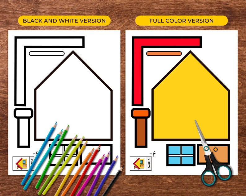 House Printable Craft | Preschool Printable | Build a House Activity ...