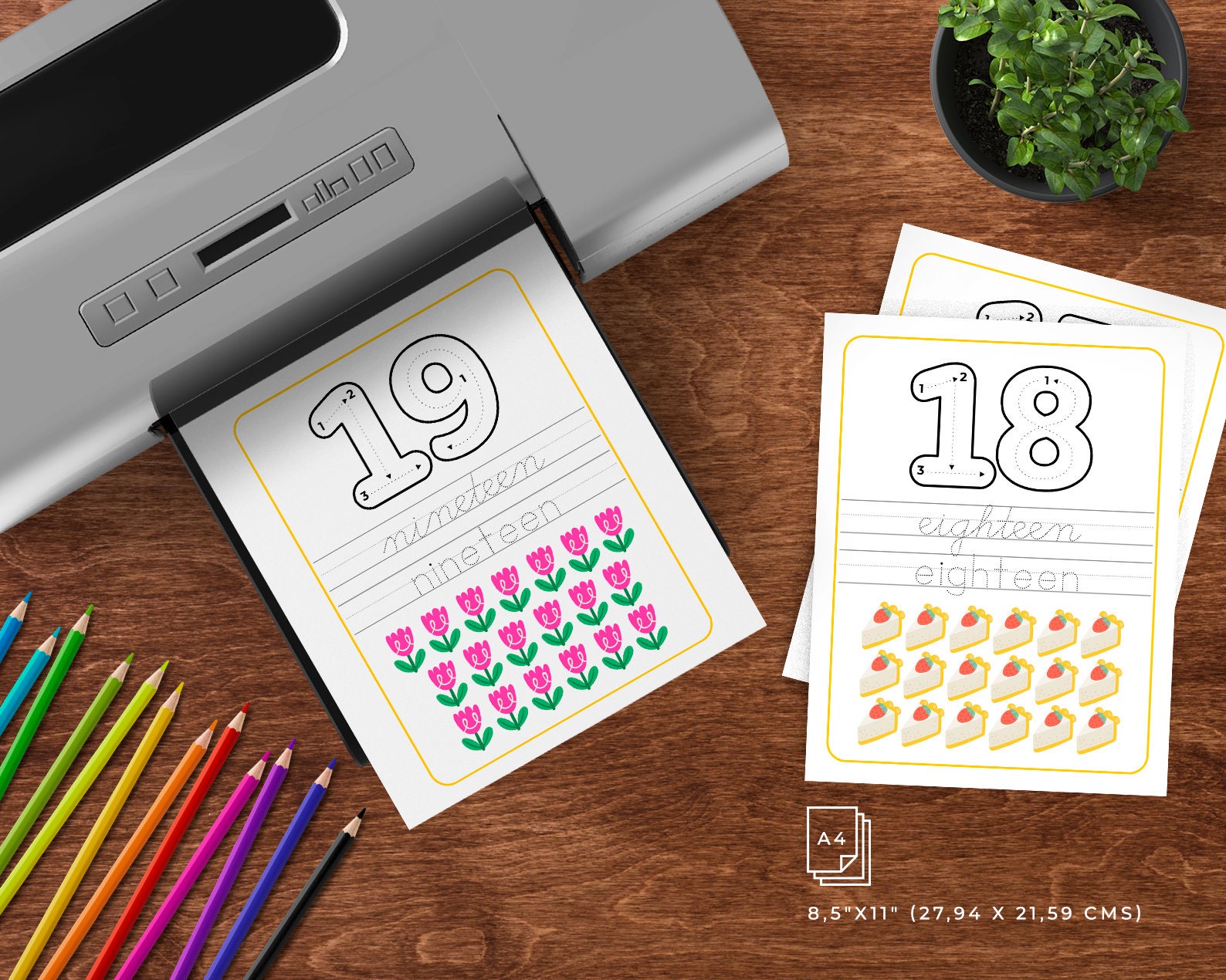 Number 1-20 Flashcards, 20 Number Tracing Worksheets, Traceable Numbers ...