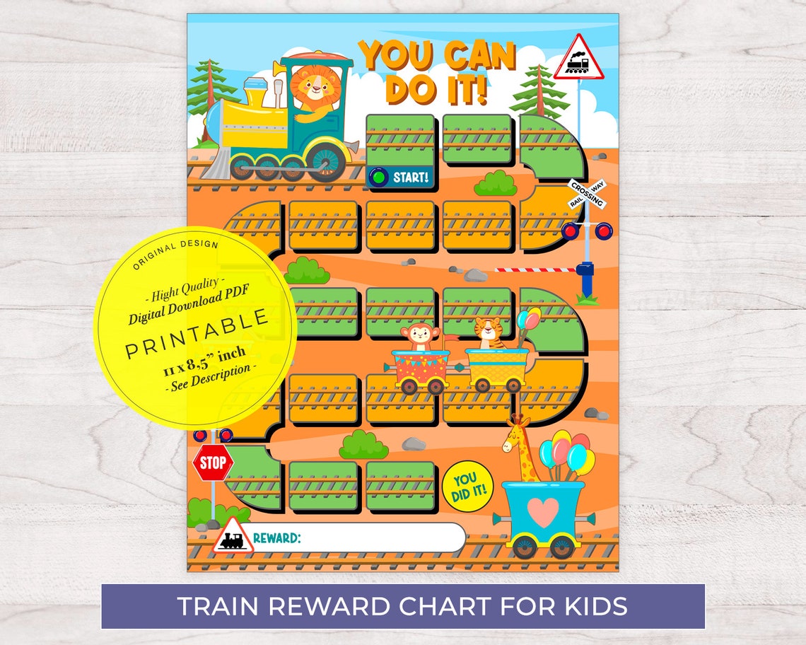 Train Reward Chart | Potty Training Chart | Zoo Animal Reward Chart ...