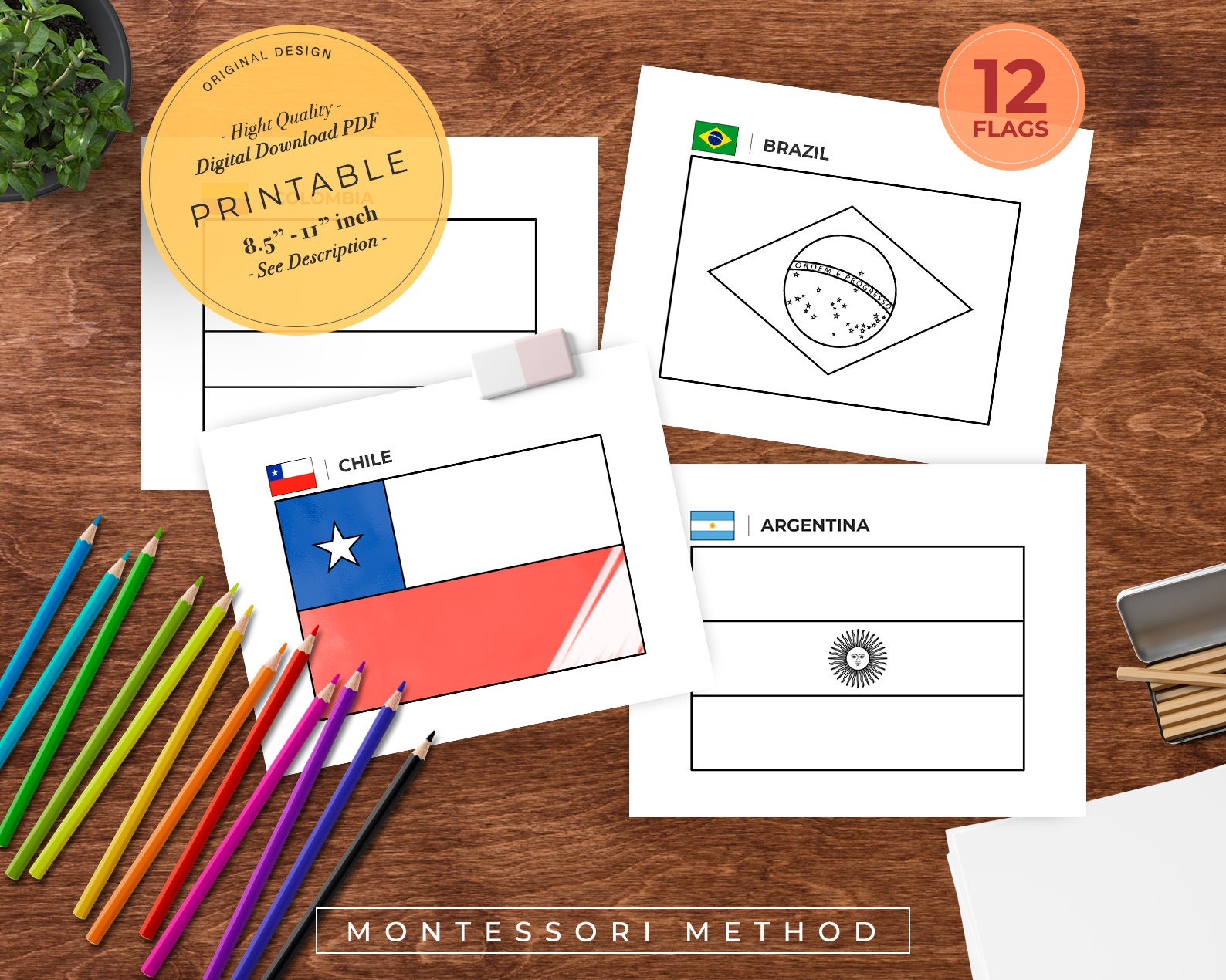 SOUTH AMERICA FLAGS Coloring Pages, Americas Flags Coloring Book ...