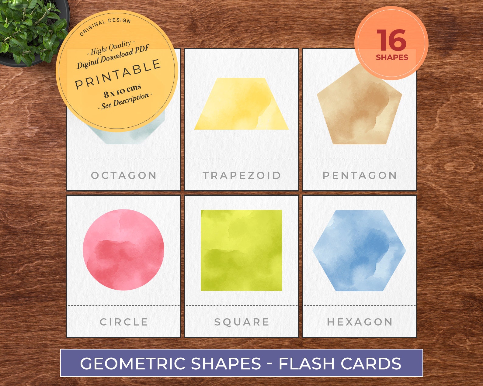 GEOMETRIC SHAPES Flash Cards, Preschool Materials, Homeschool ...