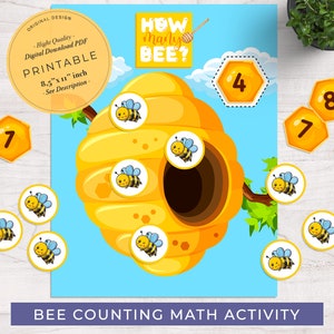 Bee Counting Printable Activity for Toddler, Counting Activity 1-10 ...