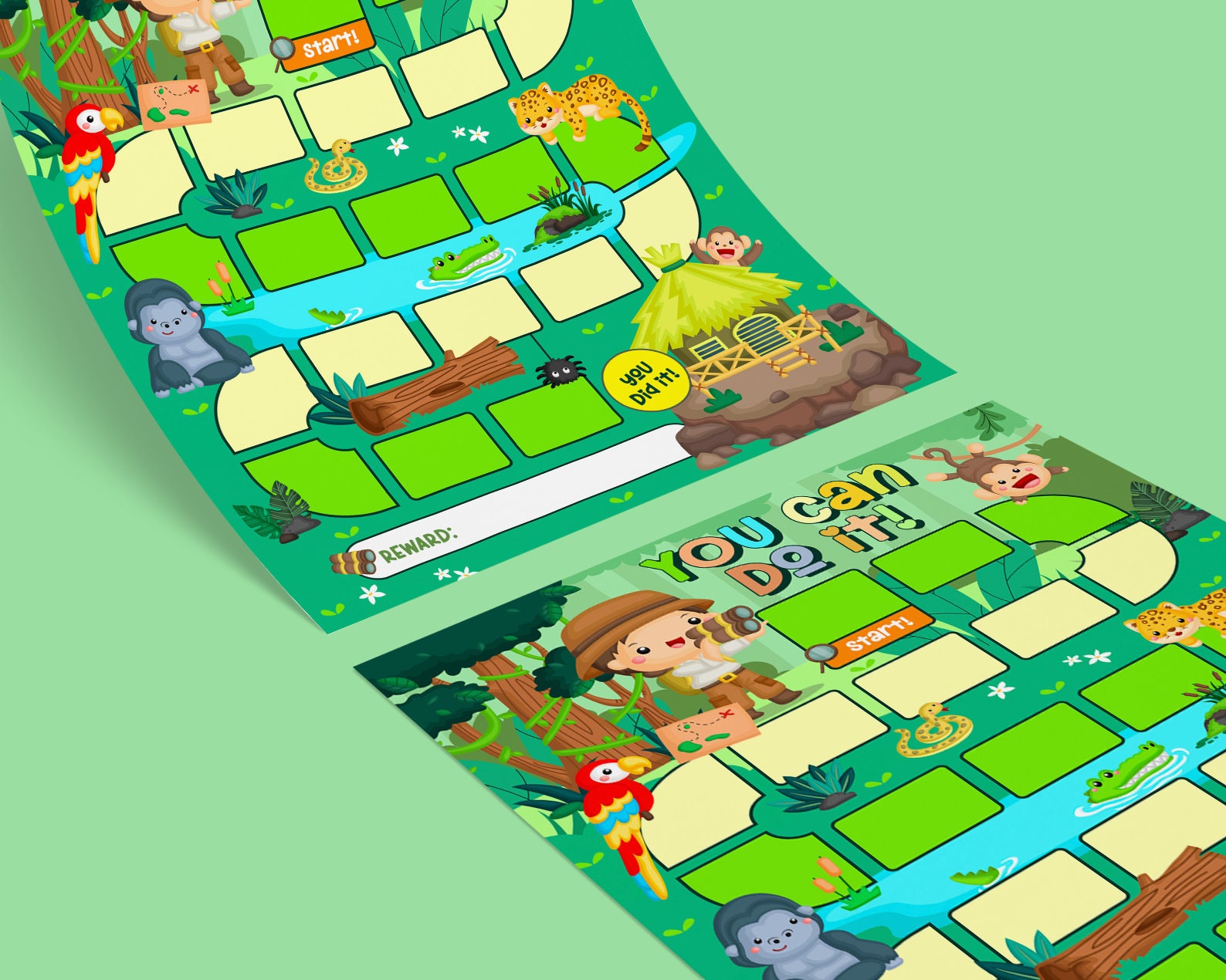 Jungle Reward Chart | Printable Safari Kids Behavior Chart | Potty ...