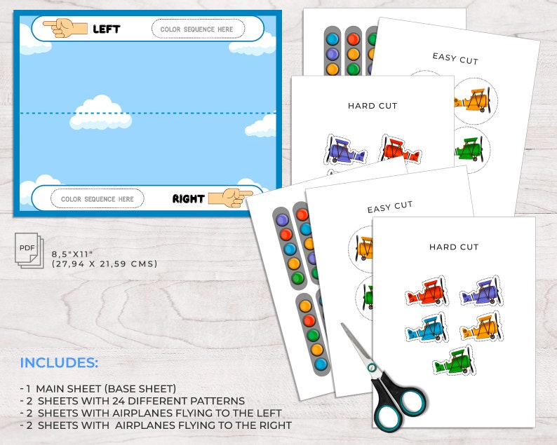 Color Patterns, Color Matching, Plane Activities, Left and Right Game ...
