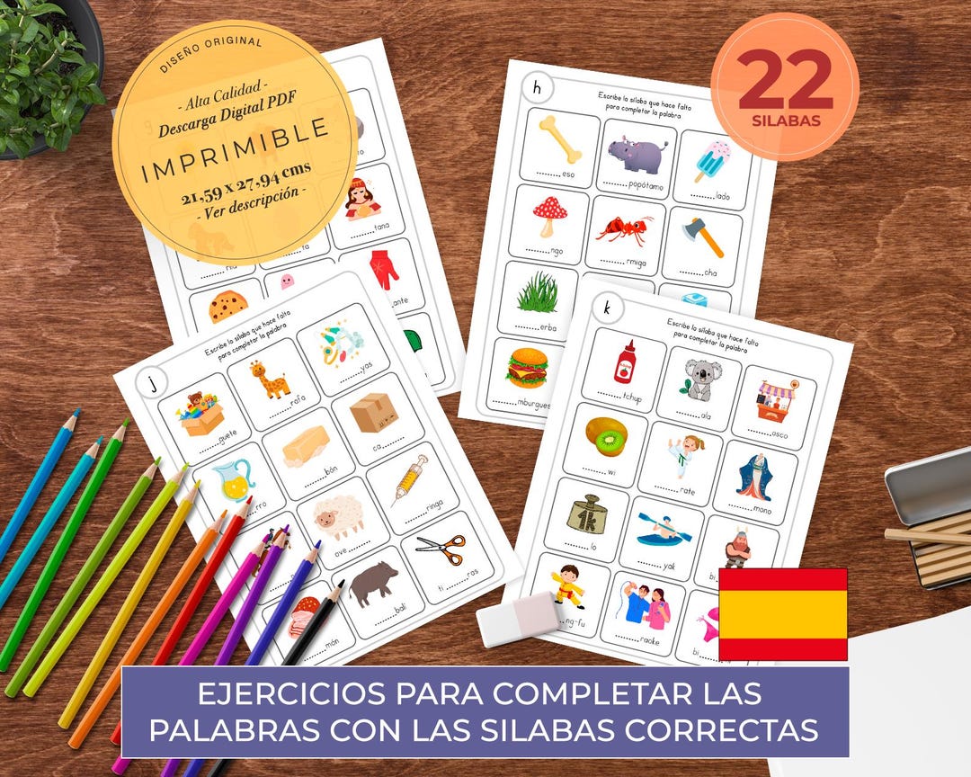 Syllables, Spanish Syllable Activities, Writing Exercises, Words and ...