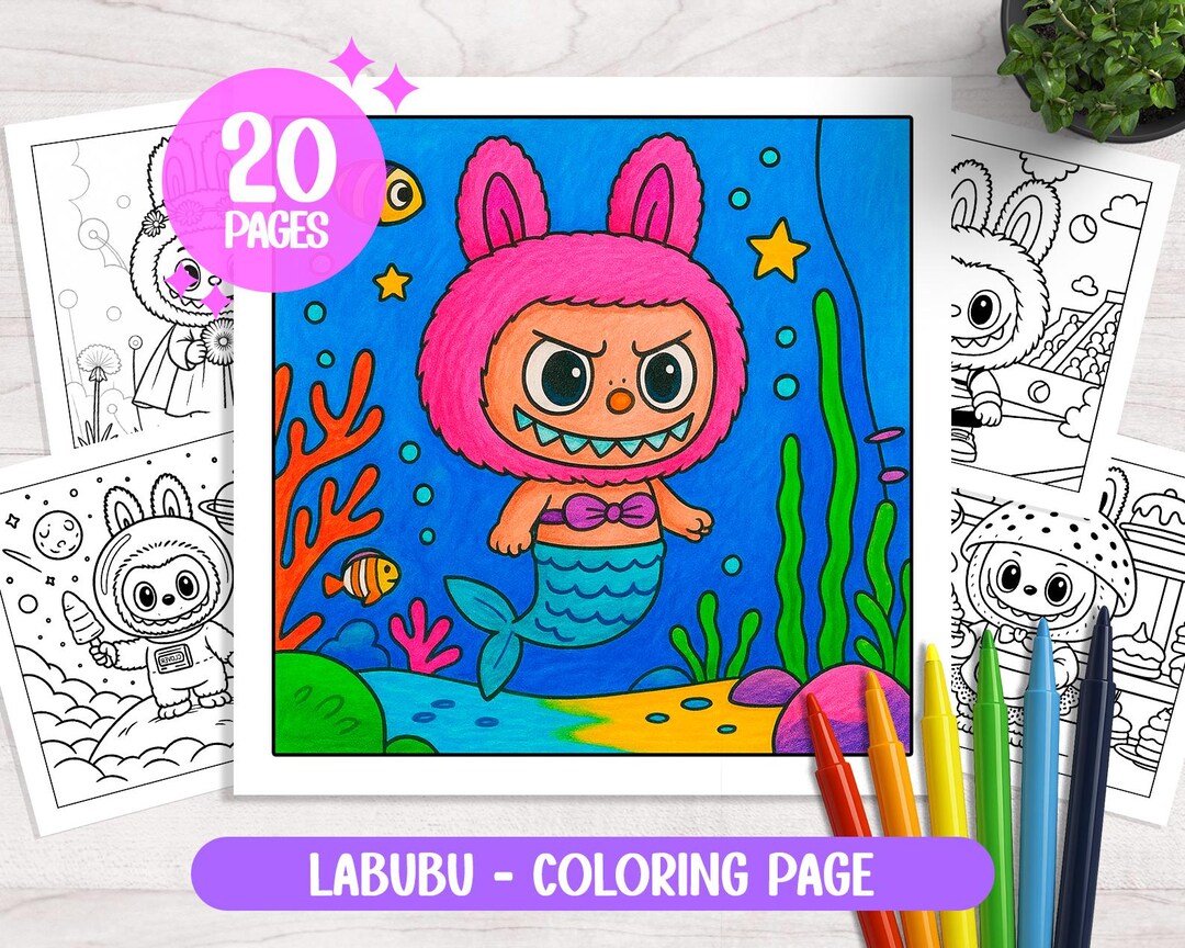 LABUBU Coloring Pages | 20 Labubu Coloring Book for Kids | LABUBU ...
